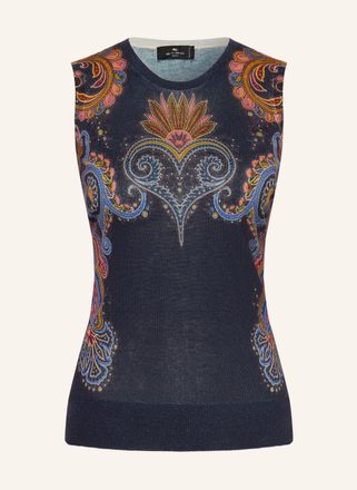 Etro Etro Stricktop Mit Seide Und Cashmere blau