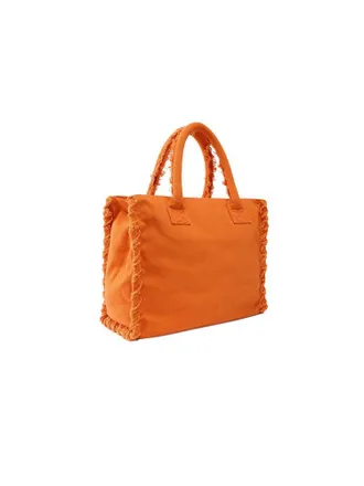 Pinko Logo-Embroidered Canvas Tote Bag - Orange