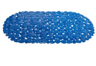 MSV Badmatte Kieselsteine aus PVC 68x35cm in dunkelblau, 12 cm, Polyvinylchlorid