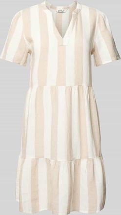 Only Comfort Fit Freizeitkleid aus Viskose-Leinen-Mix Modell TIRI-CARO