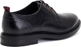 Base London Chaussures Derby en cuir Dime pour homme, Noir, 43 EU