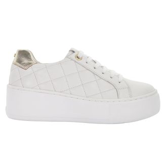 HUGO BOSS Elizas Gesteppt Sneaker für Damen, Leder, Keilabsatz (Weiß)