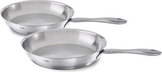 FISSLER Catania Pfannen-Set (2-teilig, &Oslash; 24 + 28 cm) - robuste Edelstahl-Pfannen mit Thermic-Boden, gleichm&auml;&szlig;ige W&auml;rmeverteilung, backofengeeignet, sp&uuml;lmaschi