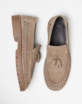 Asos Mocassins en daim style pêcheur - Beige-Neutre