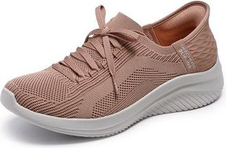 Skechers Femme Hands Free Ultra Flex 3.0-Brilliant Path Chaussures de Gymnastique, Tan Knit/Trim, 36 EU
