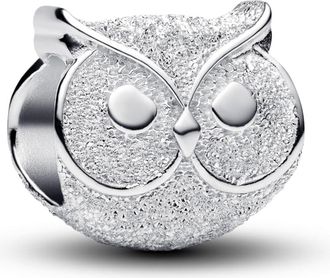Pandora Moments Strukturiertes Eule Mini-Charm aus Sterling Silber, Kompatibel Moments, 794525C00