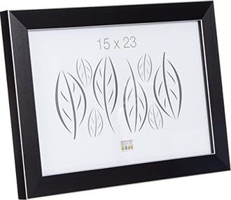 Deknudt Frames S41VK2 Bilderrahmen 15x23 Rahmen Schwarz, Kunststoffschmal Holz Fotokader