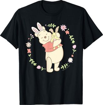 Disney Winnie the Pooh Easter Bunny Hug Pastel Spring Flower T-Shirt