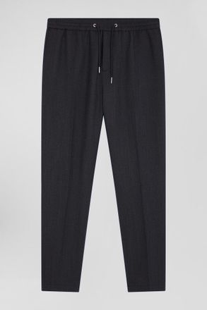Eden Park Pantalon Gris Anthracite &Agrave; Taille &Eacute;lastiqu&eacute;e Coupe Modern