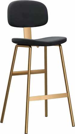 Generic Samt-Barhocker mit Goldfarbenen Metallbeinen, 65/75 cm Hoch, Tresenstuhl f&uuml;r K&uuml;cheninseln
