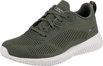 Skechers Baskets Bobs Squad pour Femme, Tricot Technique Vert fonc&eacute;, 38 EU