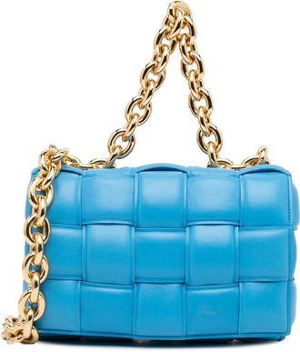 Bottega Veneta Hobo Bags - Nappa Intrecciato Padded Chain Cassette Satchel - Gr. unisize - in Blau - f&uuml;r Damen