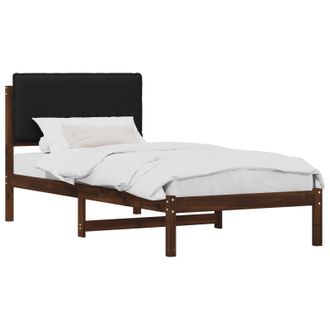 vidaXL Letto Con Testiera Rivestita Marrone Scuro E Nero 80 X 200 Cm Vidaxl