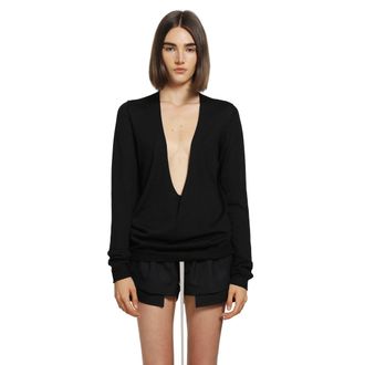 Rick Owens Tower Extreme V-Neck Sweater
