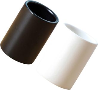 Valiclud 2 Stück Schwarze und Weiße Keramik teetassen Multipurpose Mundspülbecher Großes Fassungsvermögen Tragbar Praktisch für Zahnbürstenaufbewahrung für Rei