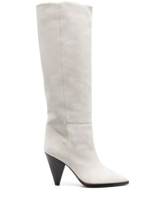 Isabel Marant bottes Ririo 90 mm en daim - Blanc
