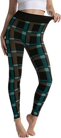 Generic Legging pour femme - Pantalon doux non transparent - Leggings élastiques - Legging thermique tendance à carreaux - Imitation denim - Collants de rando