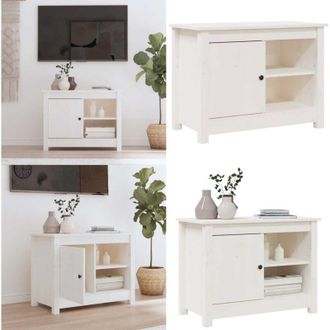 vidaXL Vidaxl - TV-Schrank Wei&szlig; 70x36,5x52 cm Massivholz Kiefer - tv Schrank - Holzm&ouml;bel - Kiefernholzm&ouml;bel - Fernsehtisch - Wohnzimmerschrank - Home &