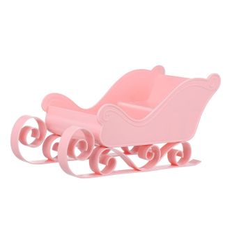 Lurrose Weihnachtsschlitten Dekoration aus Langlebigem Kunststoff Miniaturschlitten In Pink Tischornament f&uuml;r Weihnachtsfeiern und Festdekoration