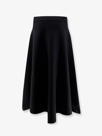 Nude Womens Knitted Long Skirt Black Virgin Wool