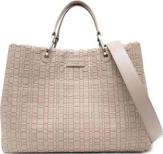 Emporio Armani Femme, Sacs, Beige, Taille: ONE Size Sac cabas en cuir tiss&eacute;