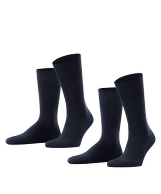Esprit Herren Socken Basic Easy Multipack M So Baumwolle einfarbig 2 Paar, Blau Marine 6120, 47-50