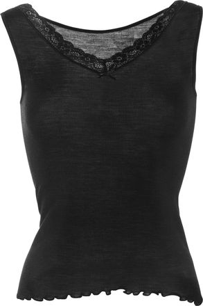 Nina Von C. Damen-Unterhemd Feinripp schwarz Gr&ouml;&szlig;e 44