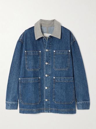 Slvrlake Denim Jeansjacke Mit Besatz Aus Baumwollcord - Blau