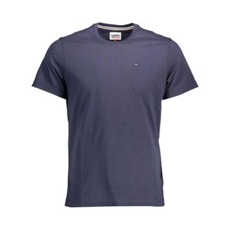 Tommy Hilfiger Homme, Tops, Bleu, Taille: 2XL T-shirt en coton bleu à col rond