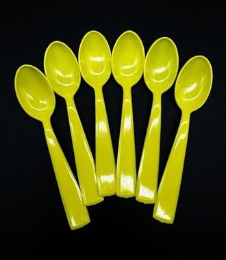 Kimmel 21-000-2902-1 Mokkalöffel Kinderlöffel Espressolöffel klein 6 Stück, Kunststoff, Gelb
