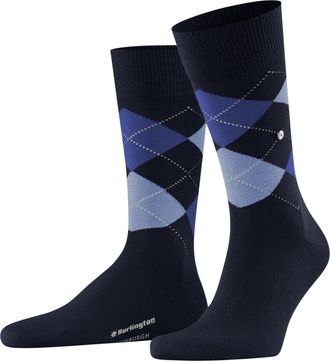 Burlington Herren Socken Edinburgh M SO Wolle gemustert 1 Paar, Blau (Marine 6120) neu - umweltfreundlich, 46-50