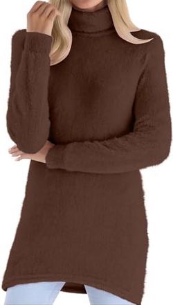 Generic Sweat-shirt en polaire doubl&eacute; Sherpa pour femme - Pull long surdimensionn&eacute; &eacute;pais et chaud - Doux et confortable - Pull dhiver pour femme - Tenue therm