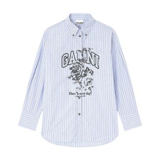 Ganni Klassisches Hemd - - Blouses & Shirts - Damen - Blau - L