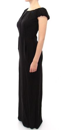 Dolce & Gabbana Womens Black Silk Shortsleeve Gown Maxi It Dress