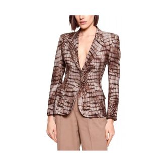 Elisabetta Franchi Femme, Vestes, Brun, Taille: 42 FR Blazer Monopetto