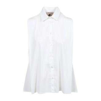 Semicouture &Auml;rmelloses Popeline-Shirt - - Blouses & Shirts - Damen - Wei&szlig; - M