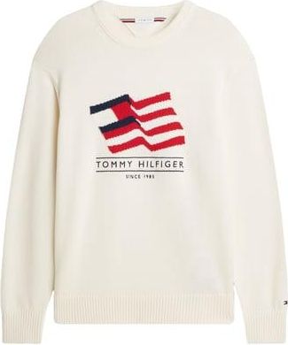 Tommy Hilfiger Pull &agrave; motif drapeau en maille de coton