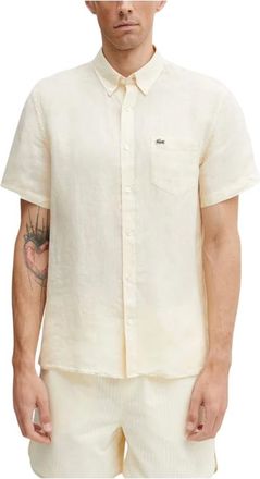Lacoste Homme, Chemises, Beige, Taille: M Chemises Manches Courtes