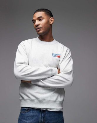 New Balance Athletics - Hochwertiges Sweatshirt in Heidegrau mit Logo