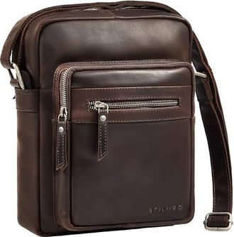 STILORD Lyon Petit sac à bandoulière en cuir marron pour homme