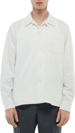 Fursac Chemise &agrave; col requin en coton brod&eacute; - Taille XL - Homme