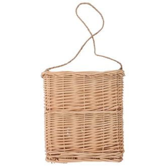 DOITOOL Handgeflochtener Weiden H&auml;ngekorb Klein Dekorativer Wandkorb f&uuml;r Obst Gem&uuml;se und Blumen Platzsparender Aufbewahrungskorb f&uuml;r K&uuml;che und Esszimmer