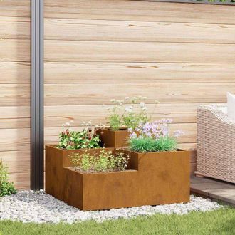 vidaXL Cache-pot de jardin Rouill&eacute; 80 x 80 x 48 cm Vidaxl