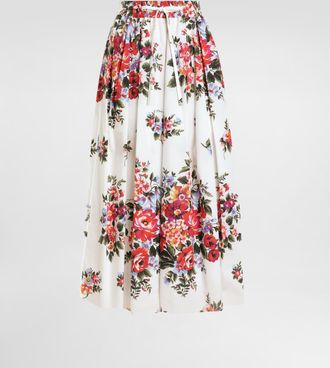 Dolce & Gabbana Flower Bouquet-print Skirt With Pleats - Frau R&ouml;cke Multicolor 38