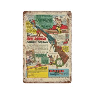 DJNGN Red Ryder Cowboy Carbine Retro Eisen Malerei Vintage Metallschild Blechschild Kunst h&auml;ngen Caf&eacute; Bar Club Poster Plaque f&uuml;r Haus K&uuml;che Garten Garage Wa