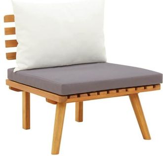 vidaXL Chaise de Jardin avec Coussins - Patio, Terrasse et Extérieur - Bois dAcacia Massif