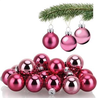 Com-Four 20x Mini-Christbaumkugeln aus Glas - kleine Weihnachtskugeln f&uuml;r die Weihnachtsdekoration - Baumschmuck f&uuml;r den Weihnachtsbaum - &Oslash; 3 cm