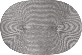 Continenta Tischset geflochten, ovale Form, Platzset, Platzmatte, Tischmatte in Gastro Qualität, 45 x 31 cm, grau