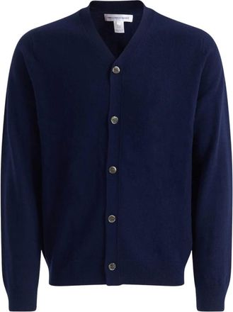 Comme Des Gar&ccedil;ons Gilet en maille &agrave; col en V - Homme - Pulls - Bleu - Taille: S