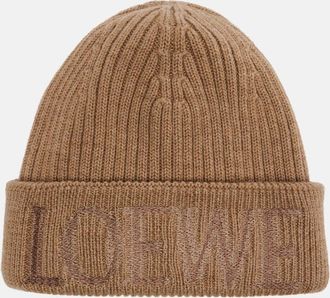 Loewe Bonnet brodé en laine à logo